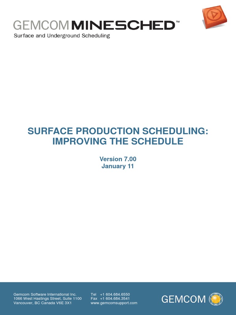 04 Surface Production Improving The Schedule | PDF | Directory ...