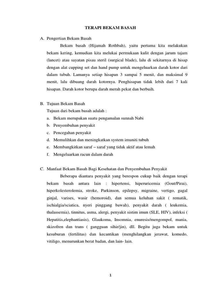 Terapi Bekam Basah Dan API | PDF