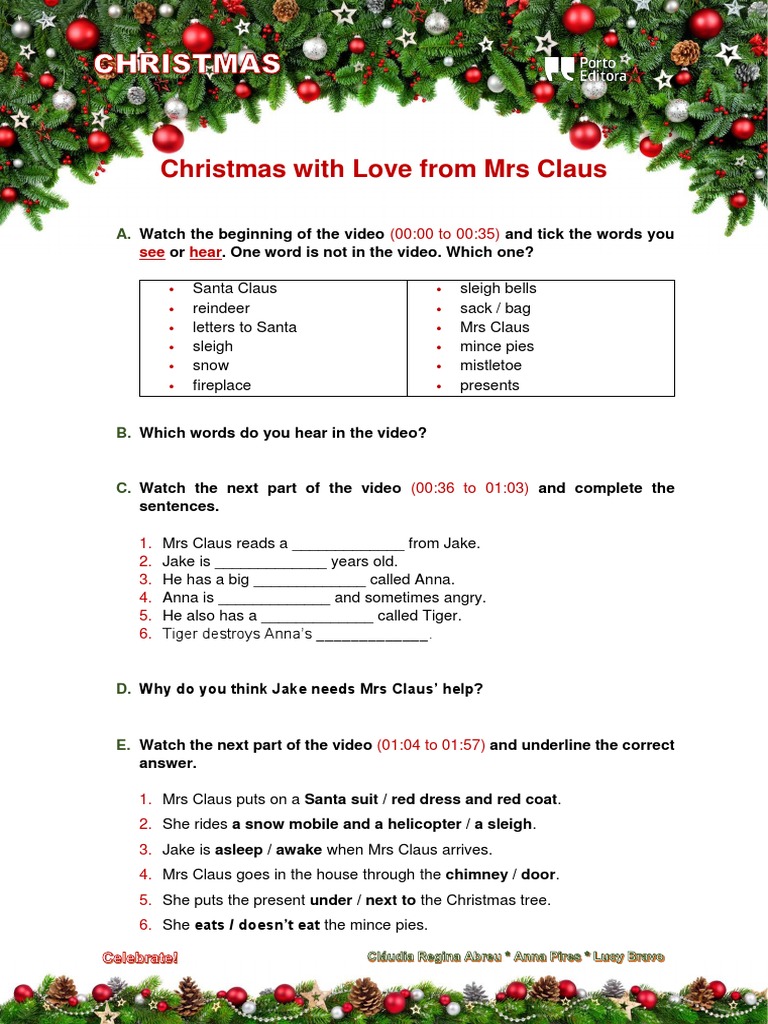 Christmas With Love From Mrs Claus: See Hear | PDF | Santa Claus ...