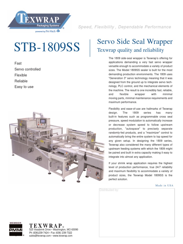 STB-1809SS: Servo Side Seal Wrapper | PDF | Servomechanism ...