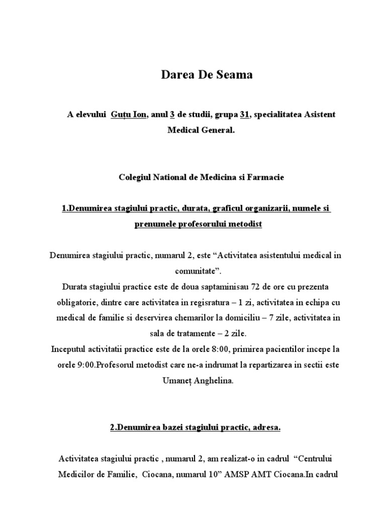 Darea de Seama | PDF