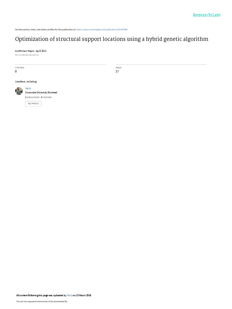 Structural Support Optimization | PDF | Mathematical Optimization ...