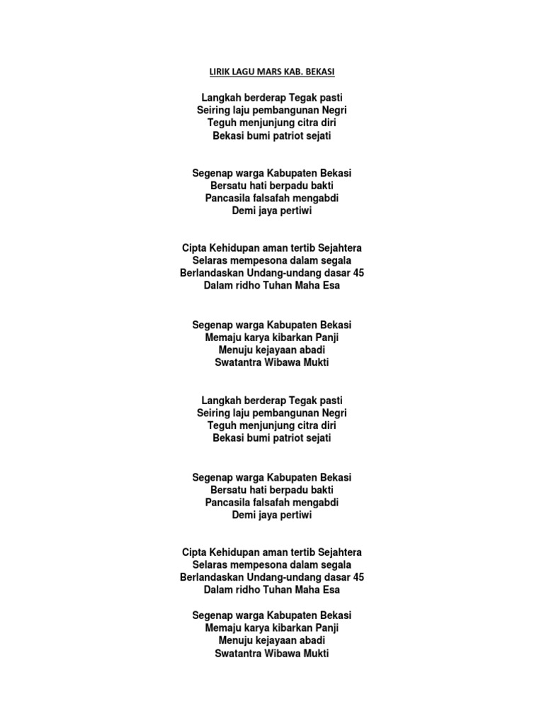 Teks Mars Bekasi | PDF
