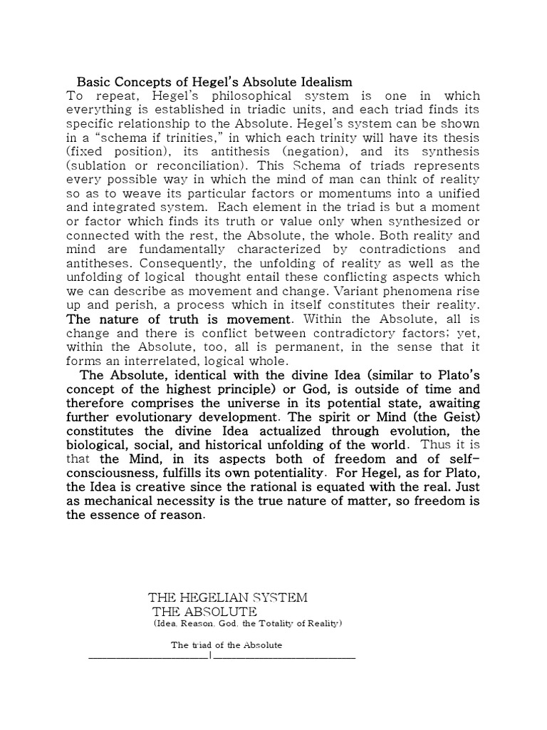 Hegel's Absolute Idealism Basics | PDF | Georg Wilhelm Friedrich Hegel ...