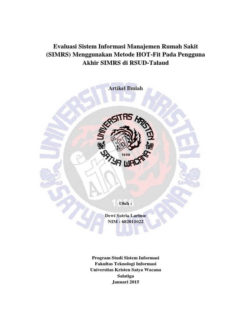 Evaluasi SIMRS di RSUD-Talaud dengan HOT-Fit | PDF