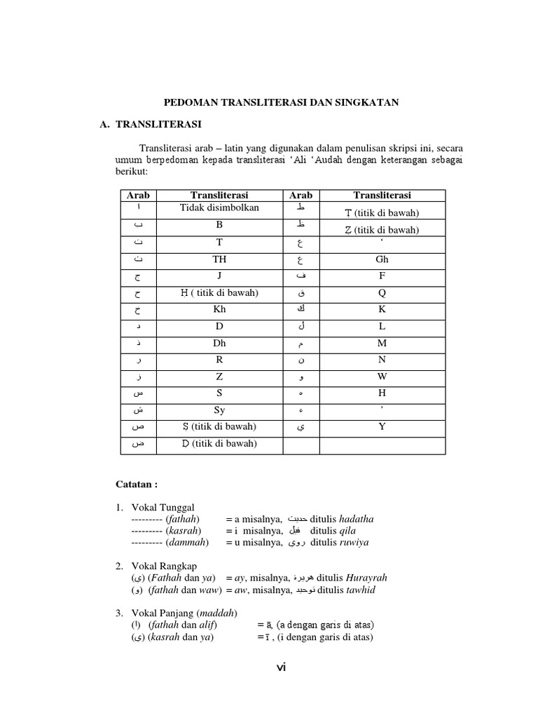 Pedoman Transliterasi Dan Singkatan | PDF