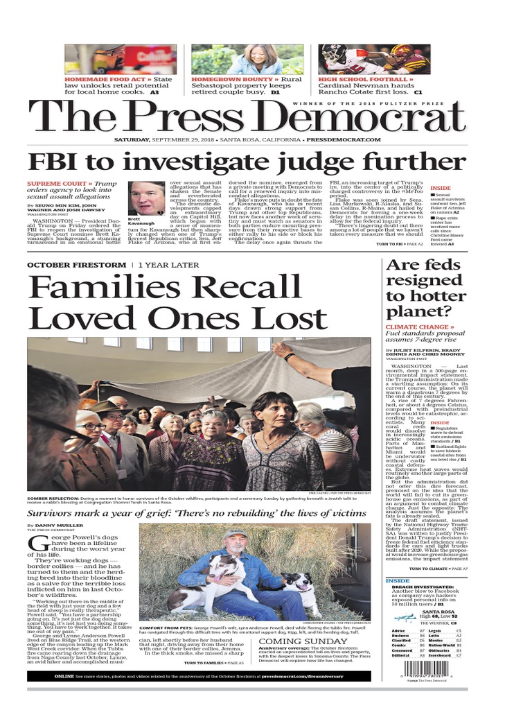 2018.09.29 Press Democrat | PDF | Donald Trump | American Government