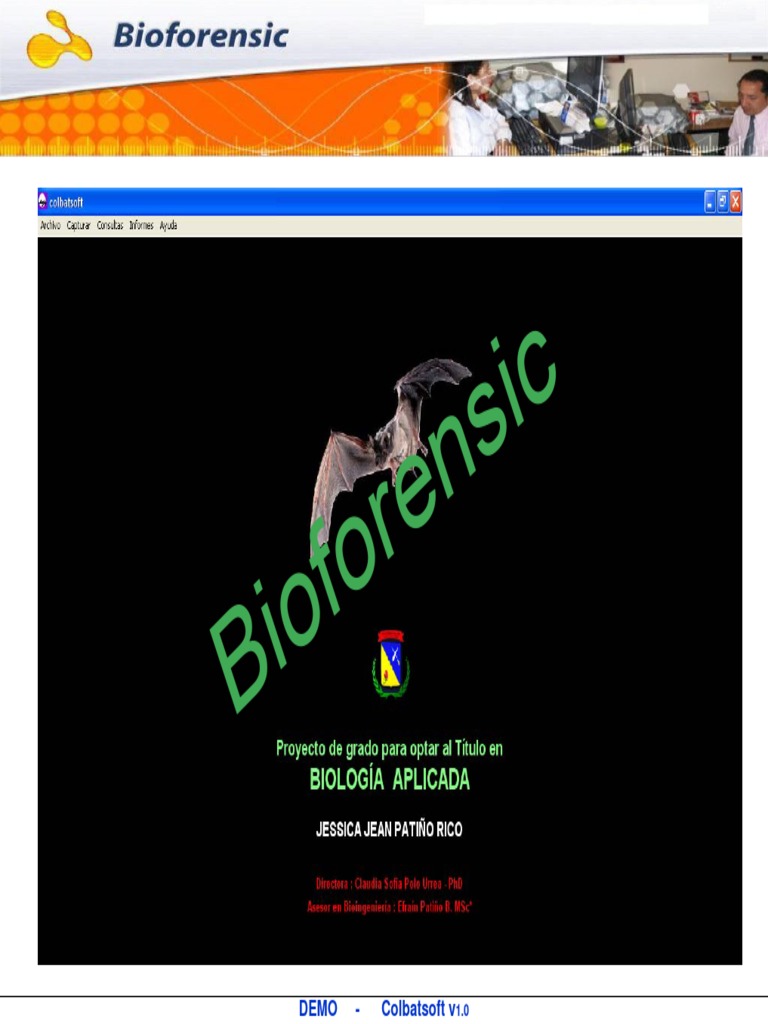 Bioforensic: Demo - Colbatsoft V | PDF