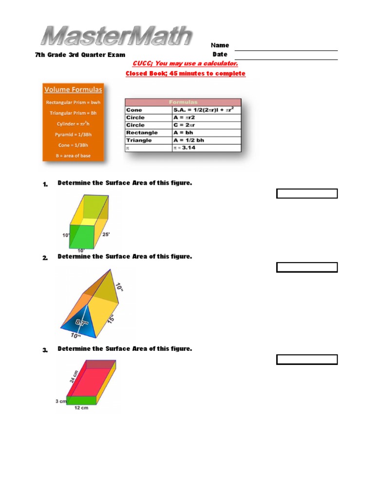 7th Grade Quarter 3 Assessment PDF | PDF | Volume | Land Vehicles