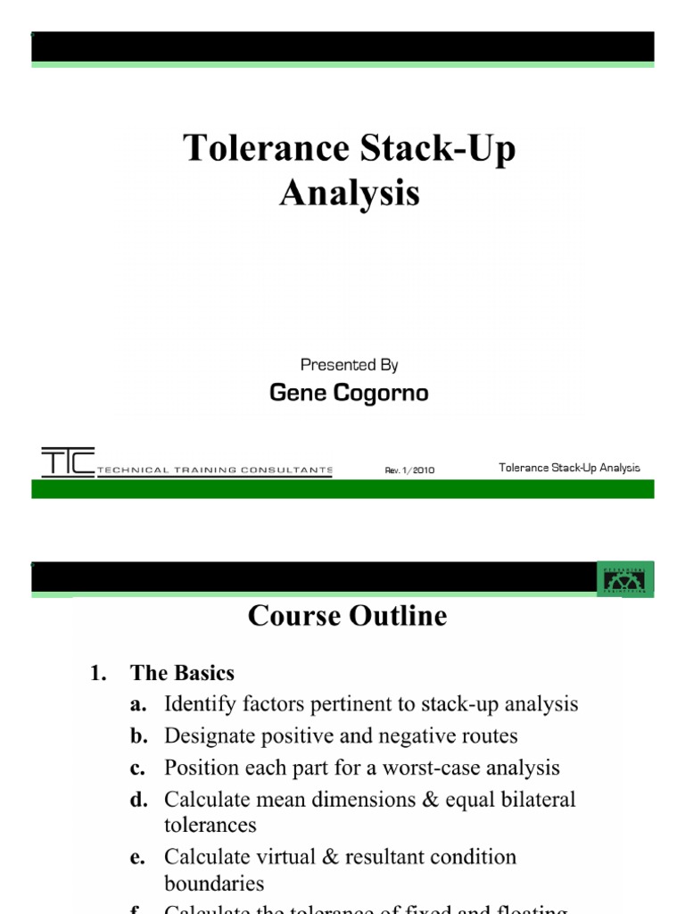 Tolerance Stack-Up Analysis | PDF | Engineering Tolerance | Applied And ...