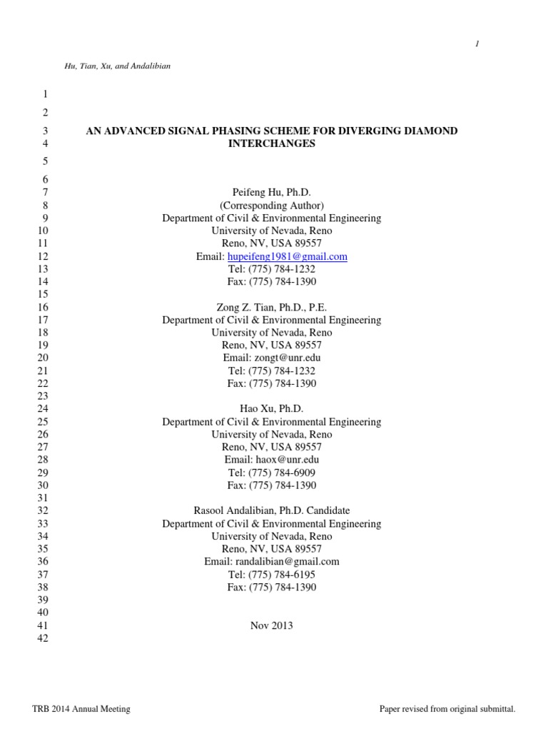 An Advanced Signal Phasing Scheme For Diverging Diamond Interchanges ...