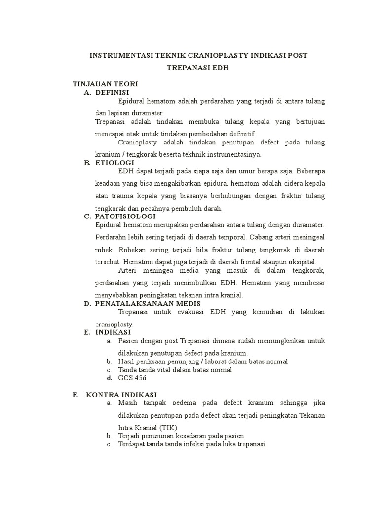 Teknik Cranioplasty Pasca Trepanasi | PDF | Sains & Matematika