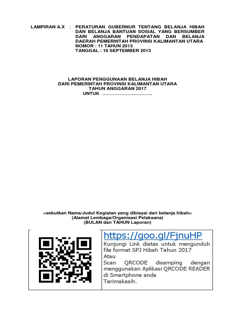 Format SPJ Hibah | PDF