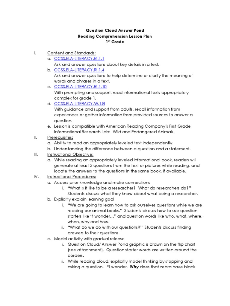 Ccss - Ela-Literacy - Ri.1.1 Ccss - Ela-Literacy - Ri.1.4: Question ...