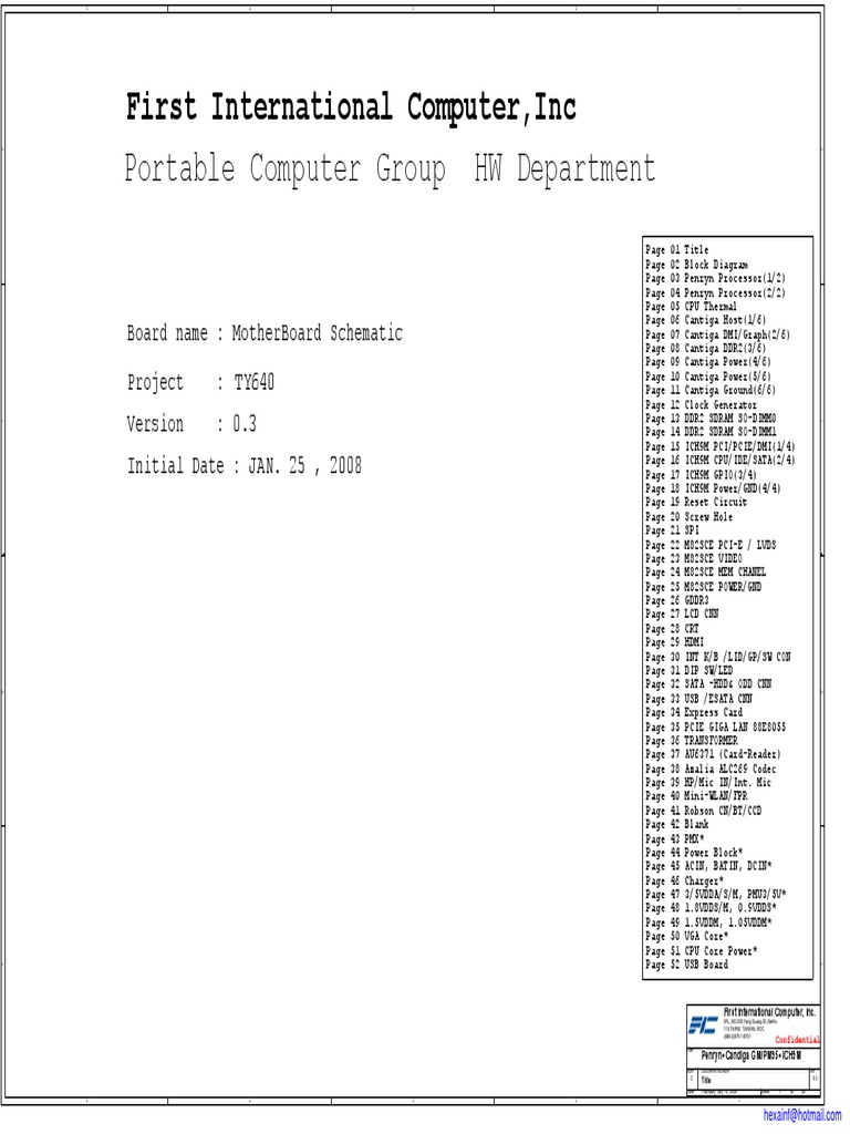 First International Computer Ty640 Rev 0.3 SCH | PDF