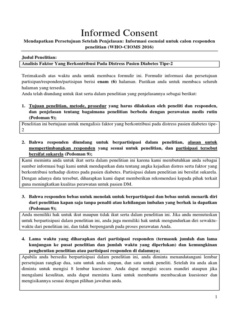 Informed Consent Baru | PDF