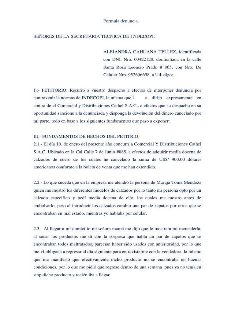 Formula Denuncia | PDF