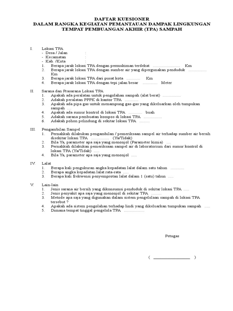 Checklist Tpa Pdf