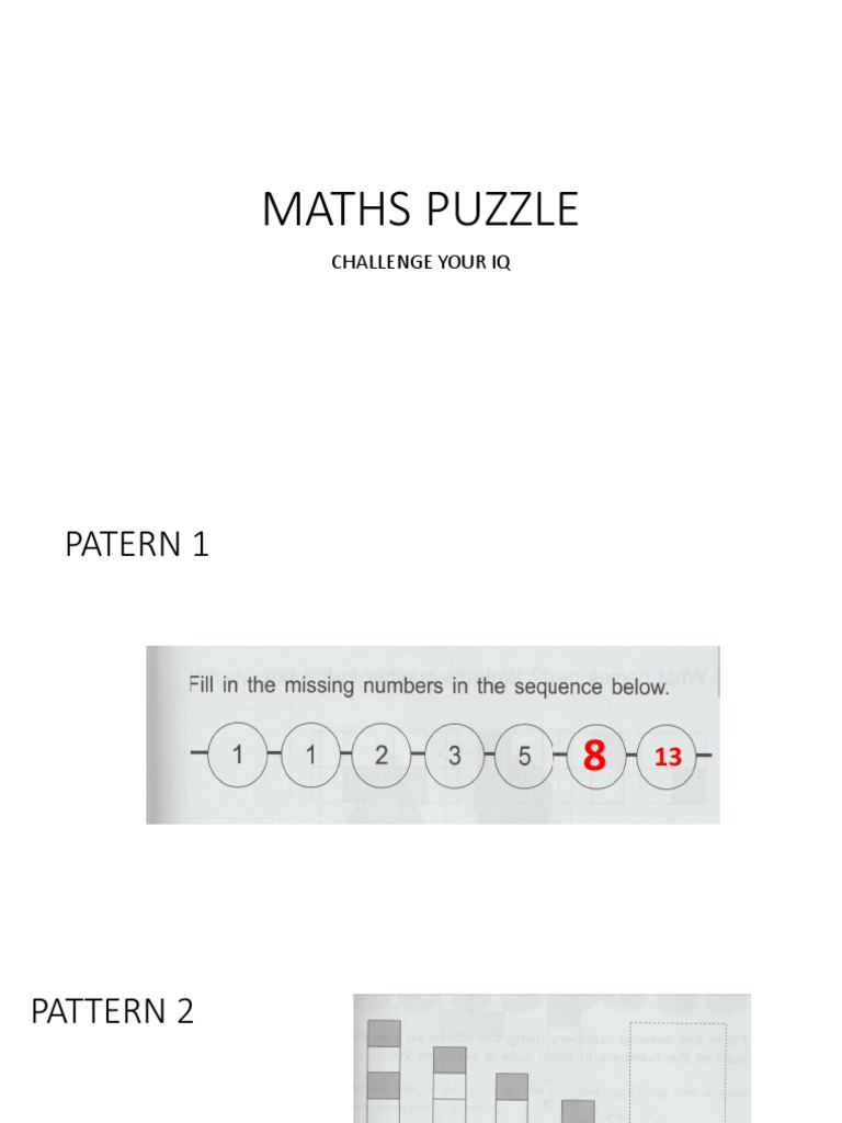 Maths Puzzle: Challenge Your Iq | PDF