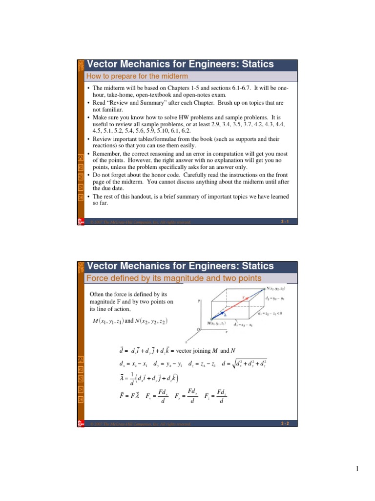 Vector Mechanics For Engineers: Statics: How To Prepare For The Midterm ...