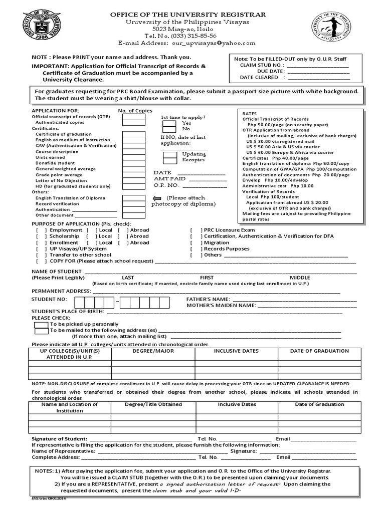 Request For TOR UPV | PDF | Authentication | Business