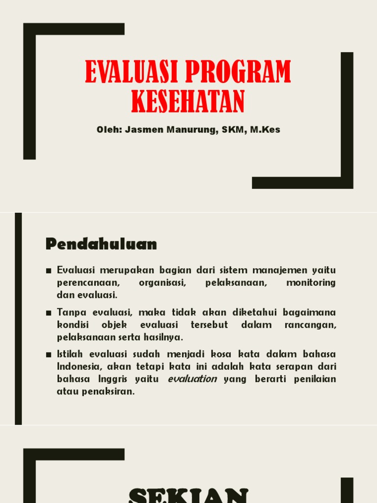Evaluasi Program Kesehatan | PDF