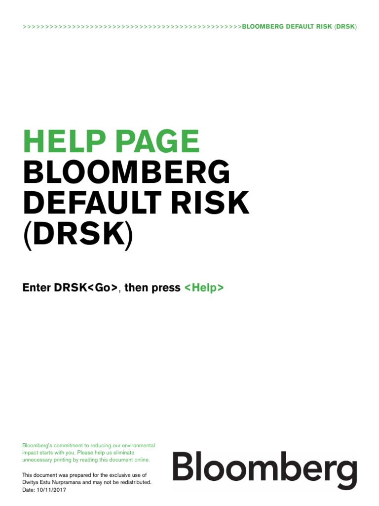 Bloomberg Default: Risk (DRSK) | PDF | Earnings Before Interest ...