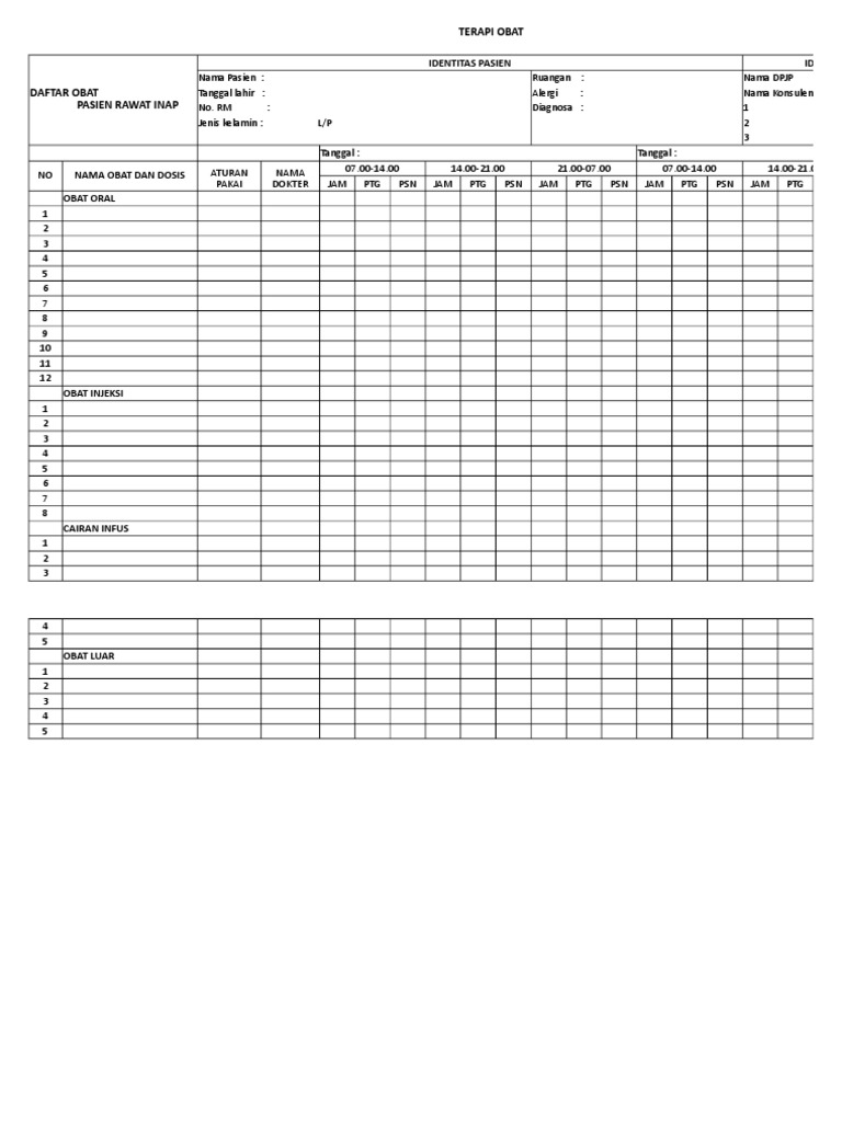 Form Pemberian Obat | PDF