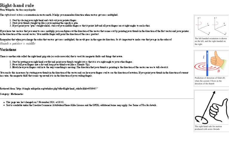Right Hand Thumb Rule | PDF | Classical Mechanics | Physics