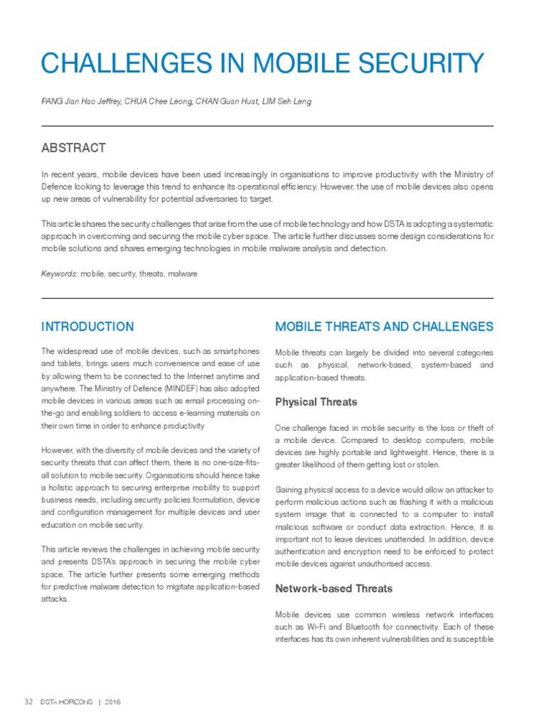 Challenges in Mobile Security | PDF | Malware | Computer Security