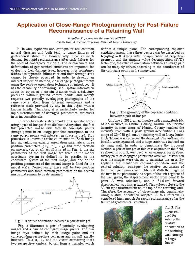 Application of Close-Range Photogrammetry For Post-Failure ...