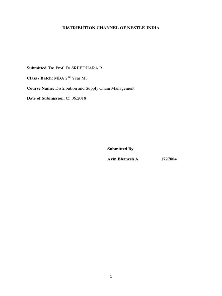 Distribution Channel of Nestle | PDF | Warehouse | Nestlé