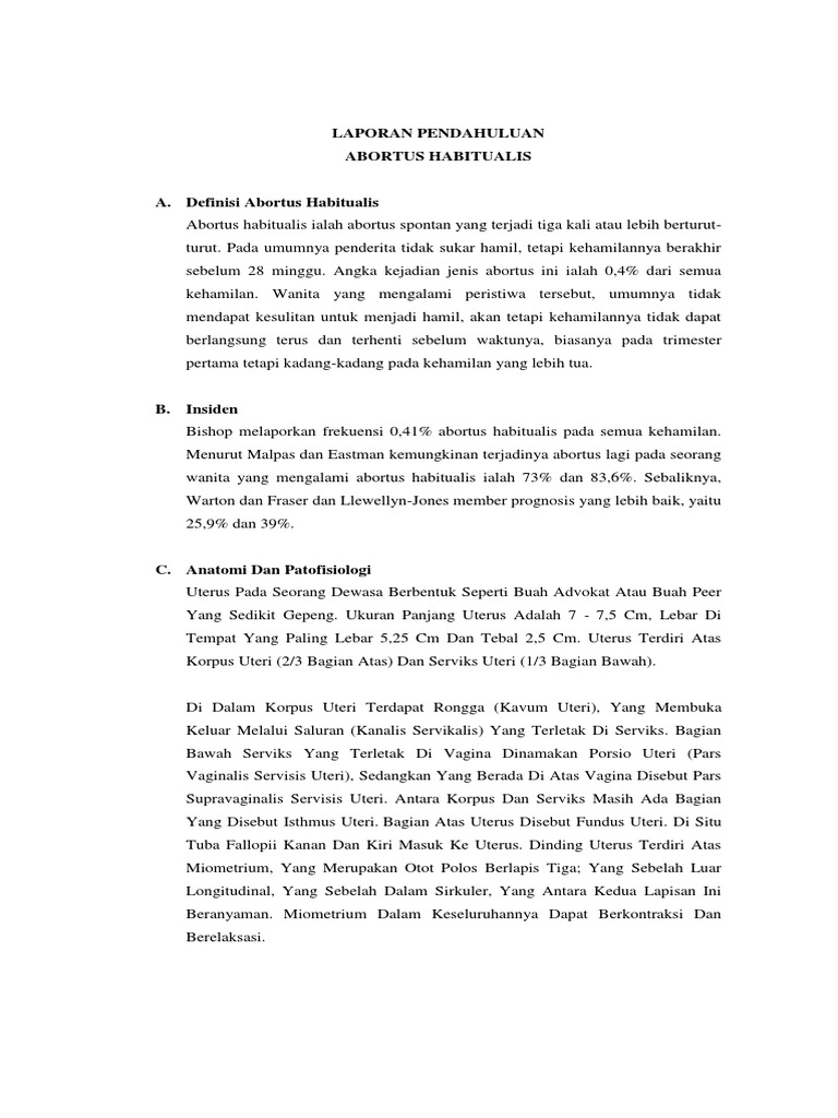 LP Abortus Habitualis | PDF