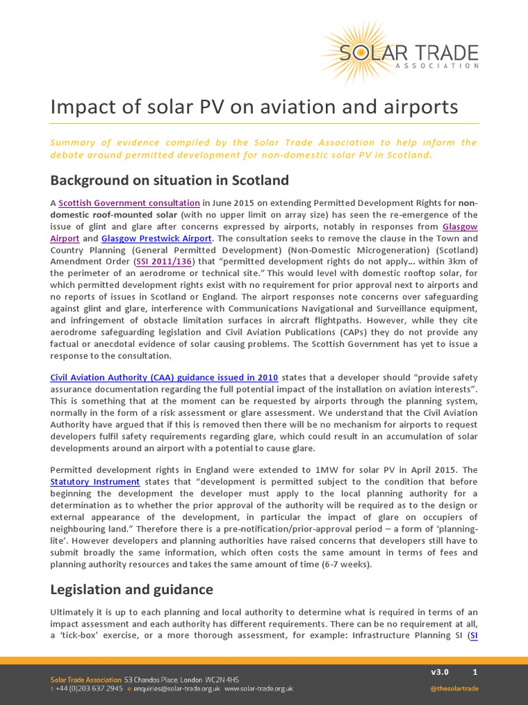 Solar PV Impact on Scottish Airports | PDF | Radar | Federal Aviation ...