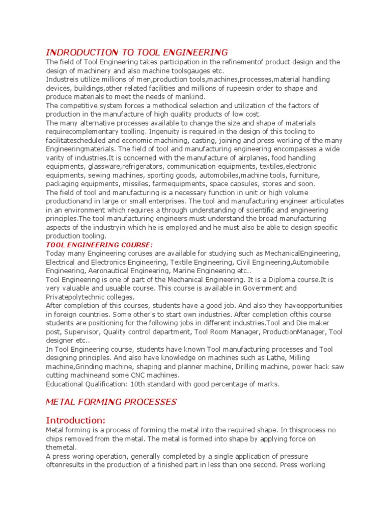 Tool Design | PDF | Industrial Processes | Business Process