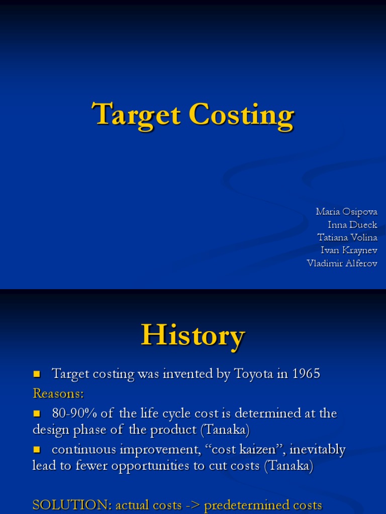 Toyota's Target Costing Explained | PDF | Industries | Supply Chain ...