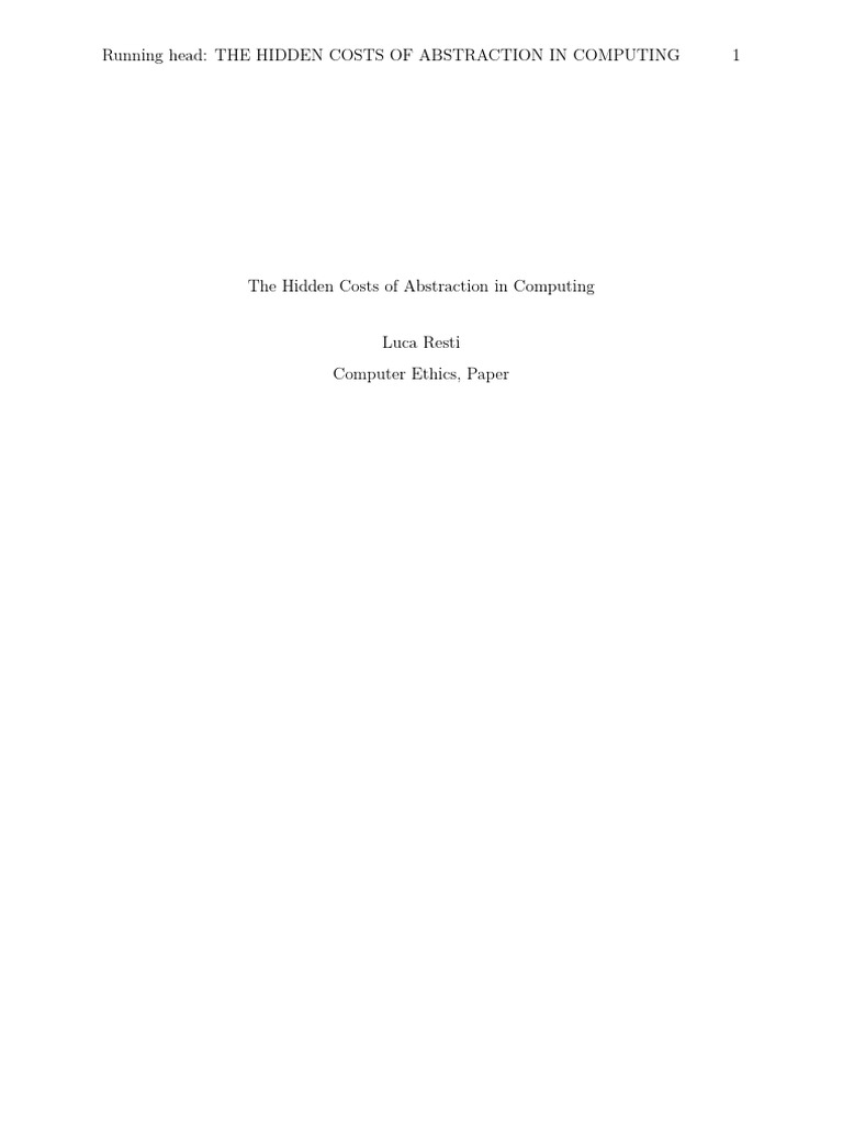 Computer Ethics Paper | PDF | Abstraction | Abstraction (Computer Science)