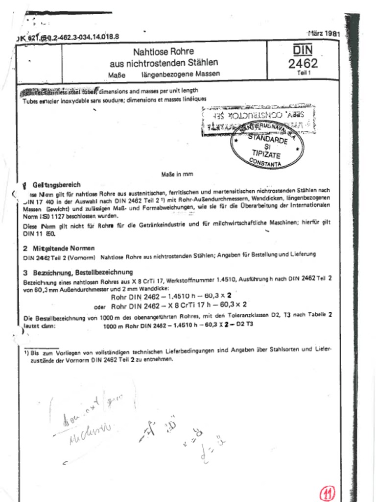 DIN 2462 Tevi Inox Trase PDF | PDF