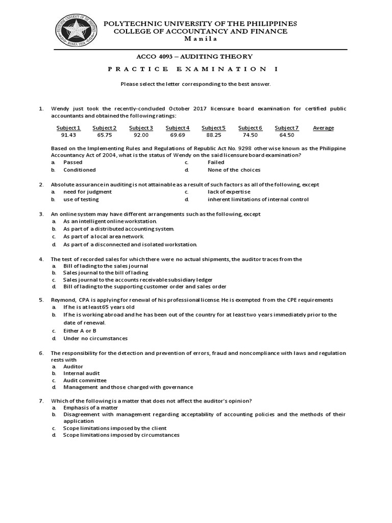 Polytechnic University of The Philippines College of Accountancy and ...