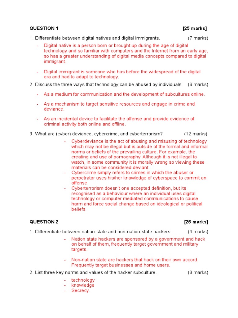 Past Exam Paper With Answers | PDF | Denial Of Service Attack | Computer Virus