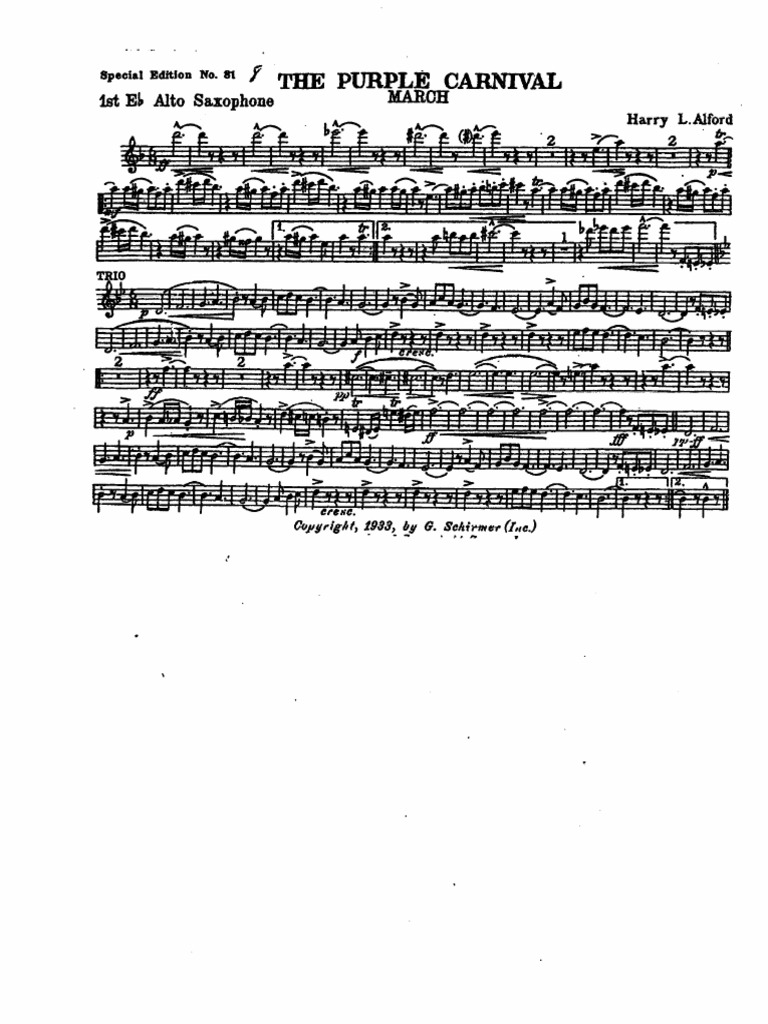 The Purple Carnival 1st Alto Sax | PDF