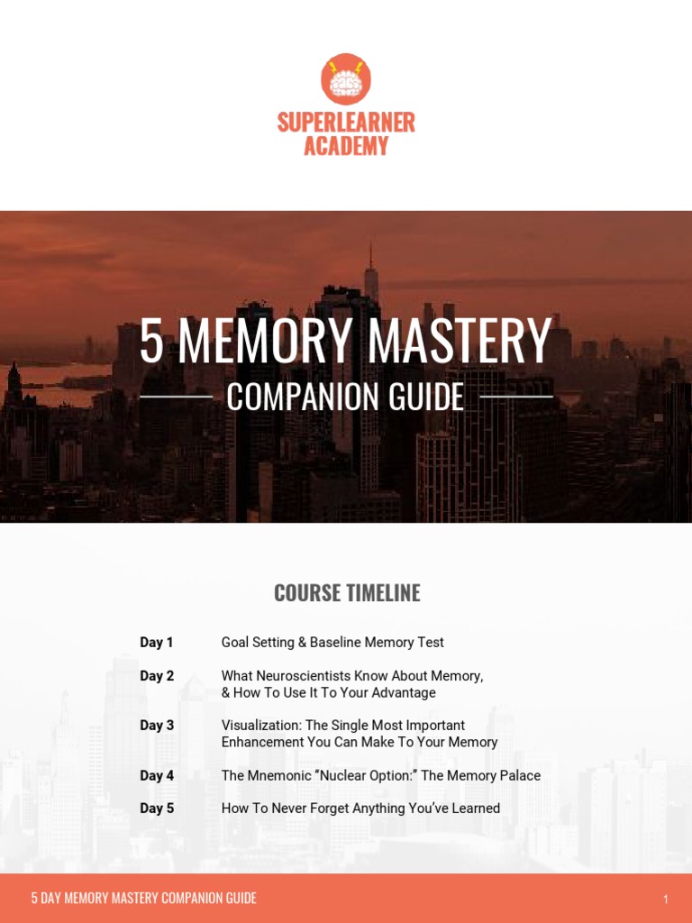 5 Day Memory Mastery Companion Guide - V2 | PDF | Memory | Mental Image