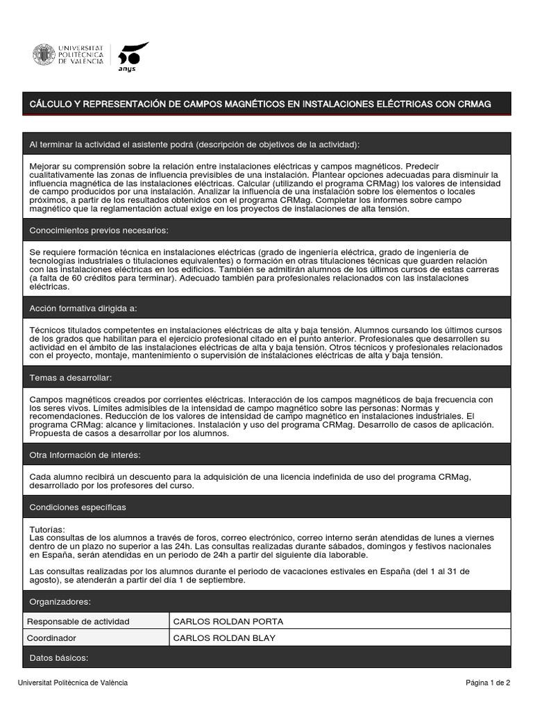 ITC-EA-02 Guia - E - May2013 - R1.1 | PDF | Corriente eléctrica | Campo magnético