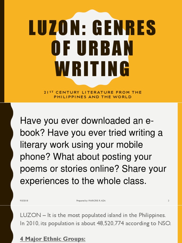 Luzon_Genres of Urban Writing | Creative Nonfiction | Writing