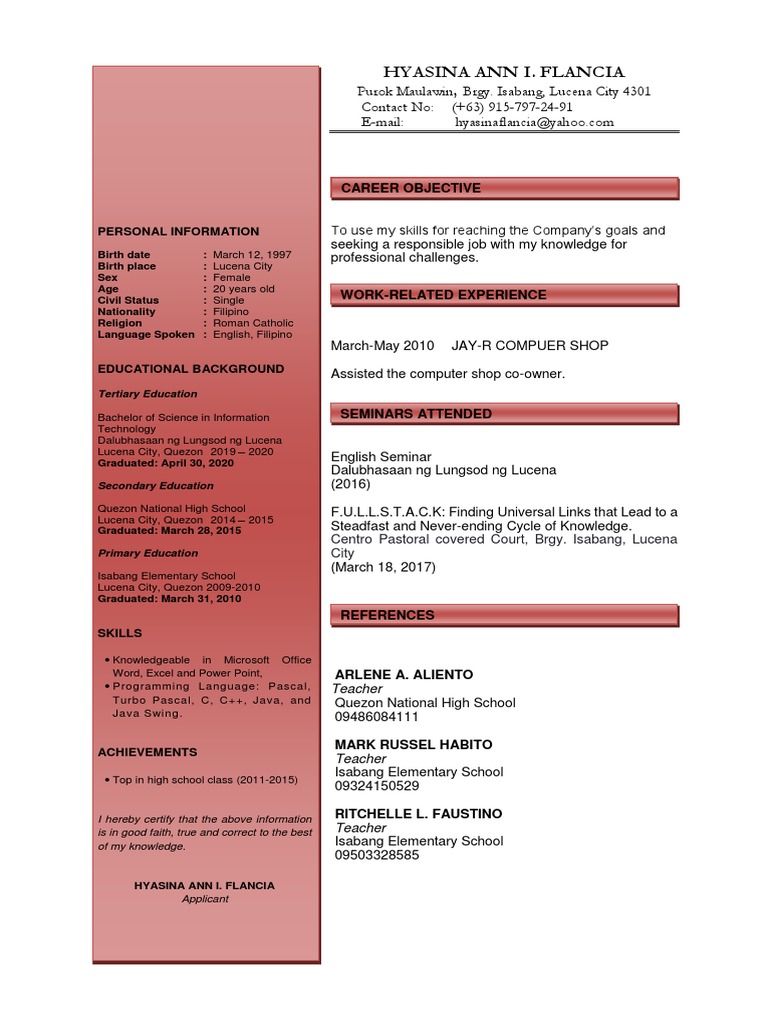 Resume Sample 1 | PDF | Teachers | Behavior Modification