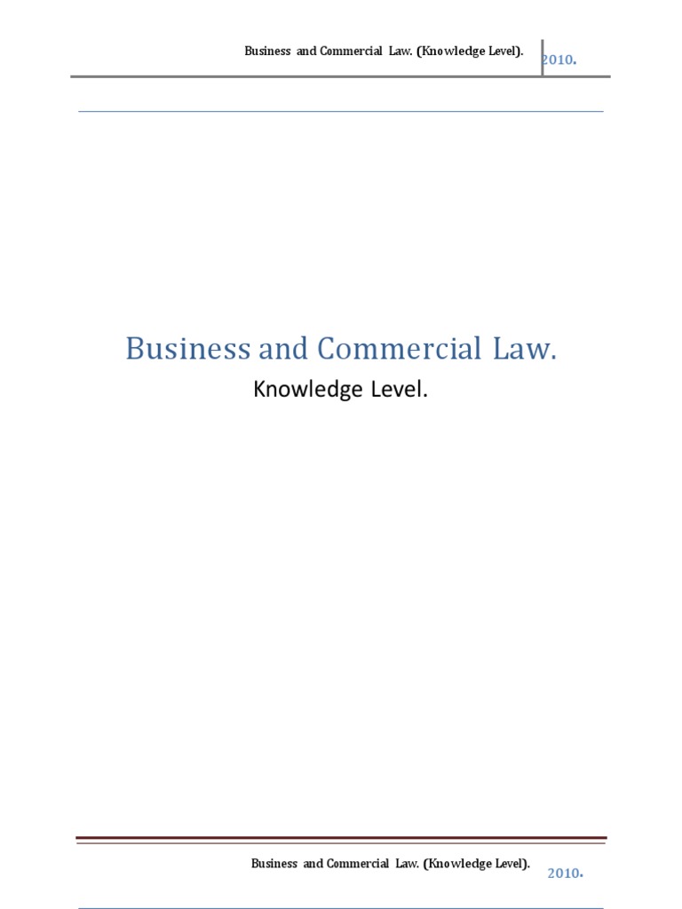 Business and Commercial Law Overview | PDF | Guarantee | Consideration
