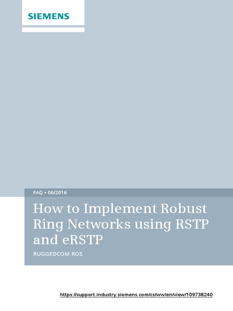 How To Implement Robust Ring Networks Using Rstp And Erstp Pdf Network Topology Computer