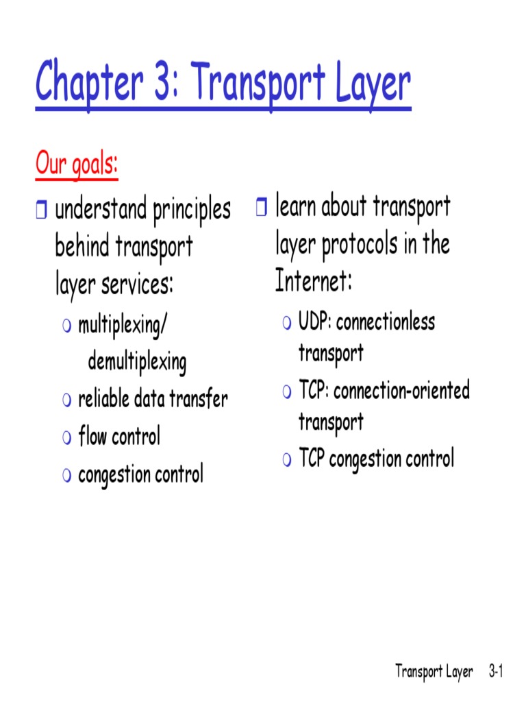 Transport Layer PDF | PDF | Transmission Control Protocol | Port (Computer Networking)