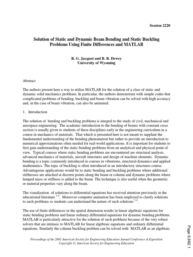 Statics Problems in Matlab | PDF | Bending | Beam (Structure) Statics Problems in Matlab | PDF | Bending | Beam (Structure)