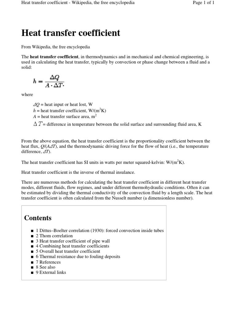 Understanding Heat Transfer Coefficient | PDF | Teaching Methods ...